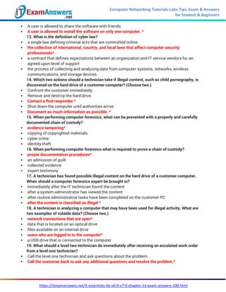 IT Essentials (Version 7.0) - ITE Chapter 13 Exam Answers | PDF