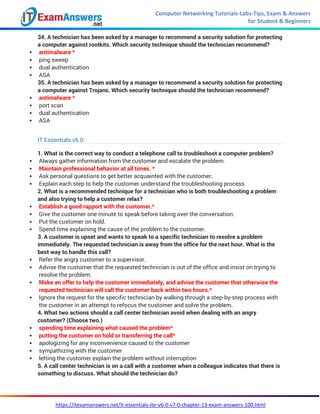 IT Essentials (Version 7.0) - ITE Chapter 13 Exam Answers | PDF
