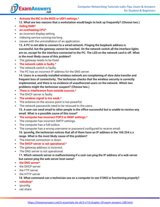 IT Essentials (Version 7.0) - ITE Chapter 14 Exam Answers | PDF