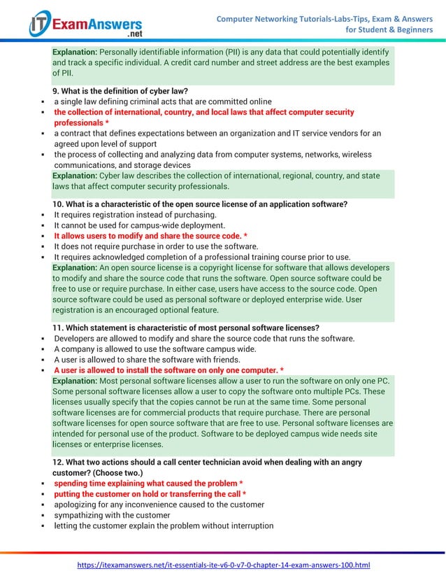 IT Essentials (Version 7.0) - ITE Chapter 14 Exam Answers | PDF ...