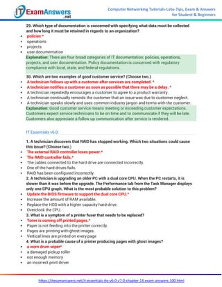 IT Essentials (Version 7.0) - ITE Chapter 14 Exam Answers | PDF