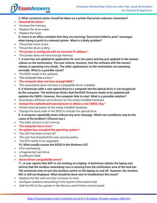 IT Essentials (Version 7.0) - ITE Chapter 14 Exam Answers | PDF