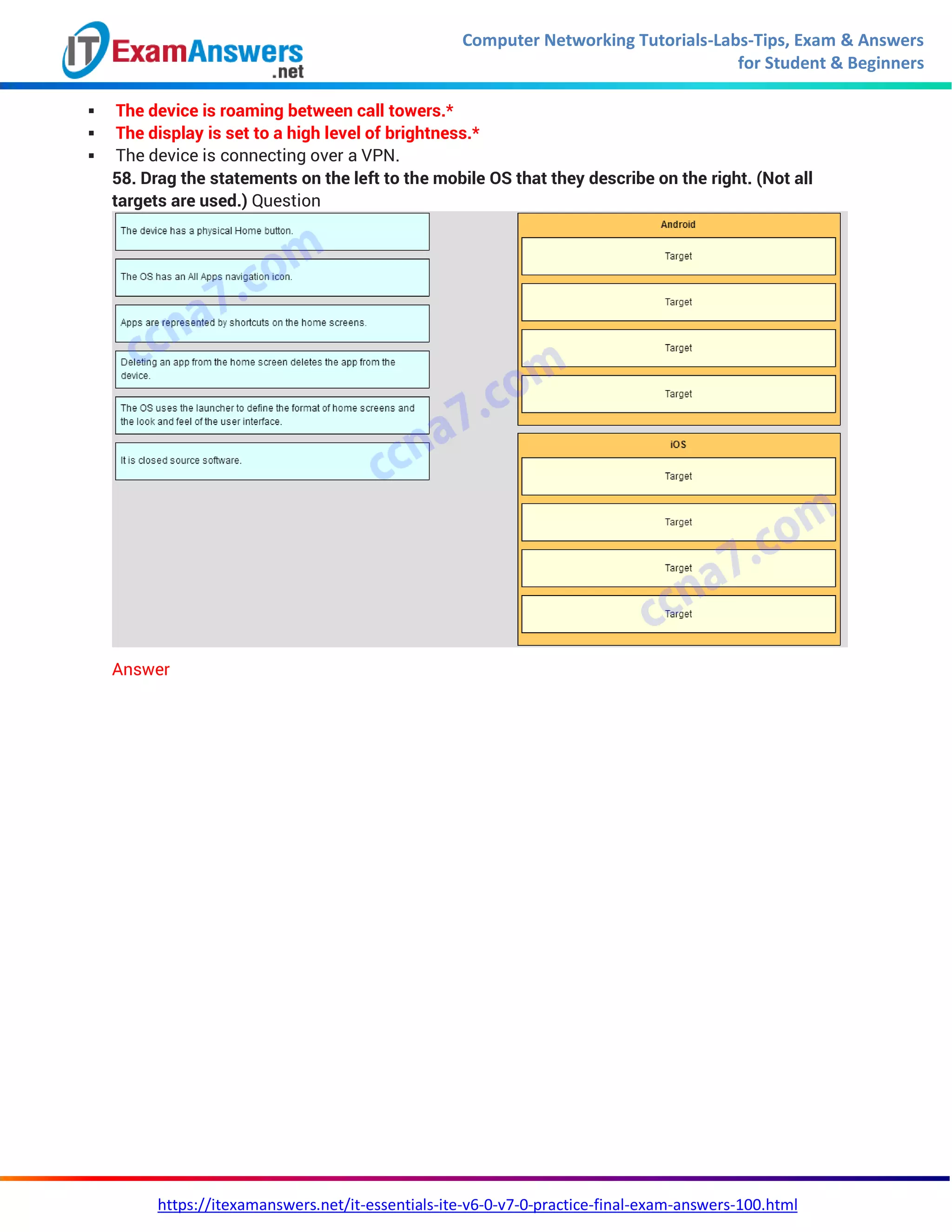 IT Essentials (Version 7.0) - ITE Practice Final Exam Answers | PDF