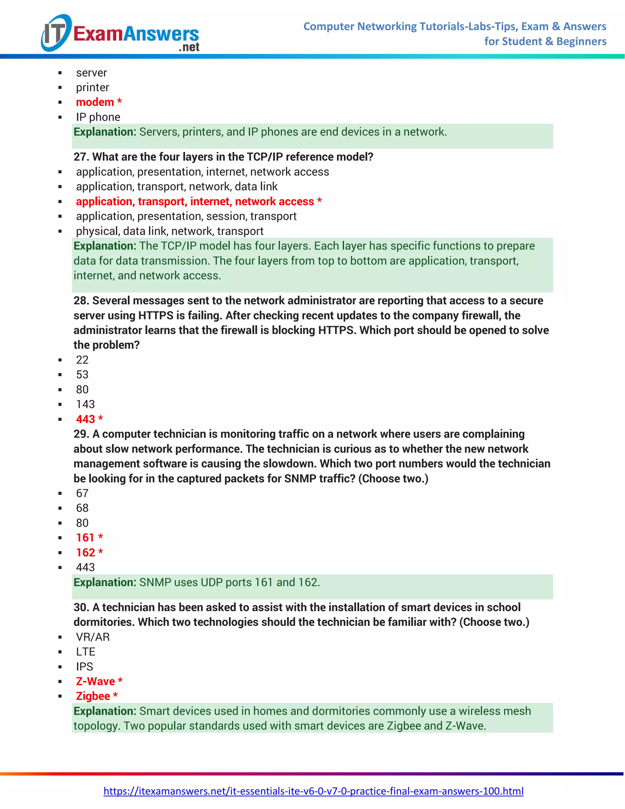 IT Essentials (Version 7.0) - ITE Practice Final Exam Answers | PDF