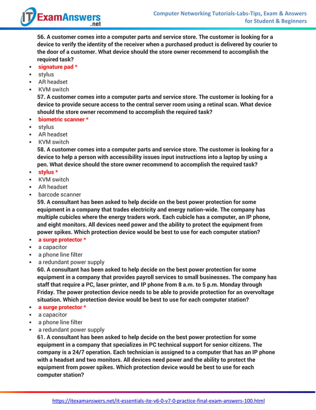 IT Essentials (Version 7.0) - ITE Practice Final Exam Answers | PDF