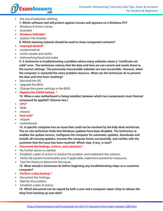 IT Essentials (Version 7.0) - ITE Practice Final Exam Answers | PDF