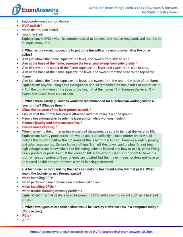 IT Essentials (Version 7.0) - ITE Practice Final Exam Answers | PDF