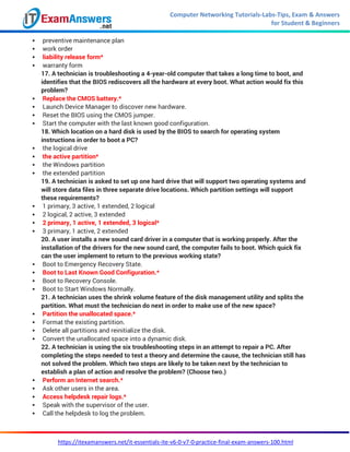 IT Essentials (Version 7.0) - ITE Practice Final Exam Answers | PDF