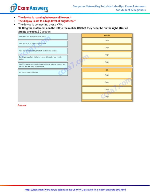 IT Essentials (Version 7.0) - ITE Practice Final Exam Answers | PDF