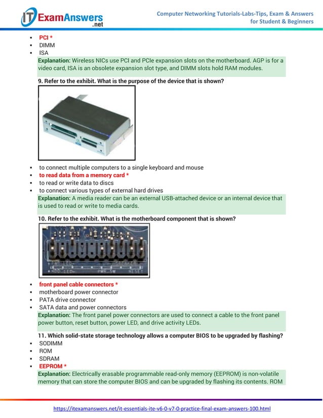 IT Essentials (Version 7.0) - ITE Practice Final Exam Answers | PDF