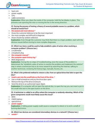 IT Essentials (Version 7.0) - ITE Practice Final Exam Answers | PDF