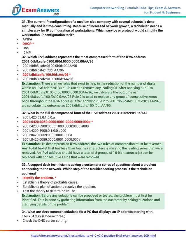 IT Essentials (Version 7.0) - ITE Practice Final Exam Answers | PDF
