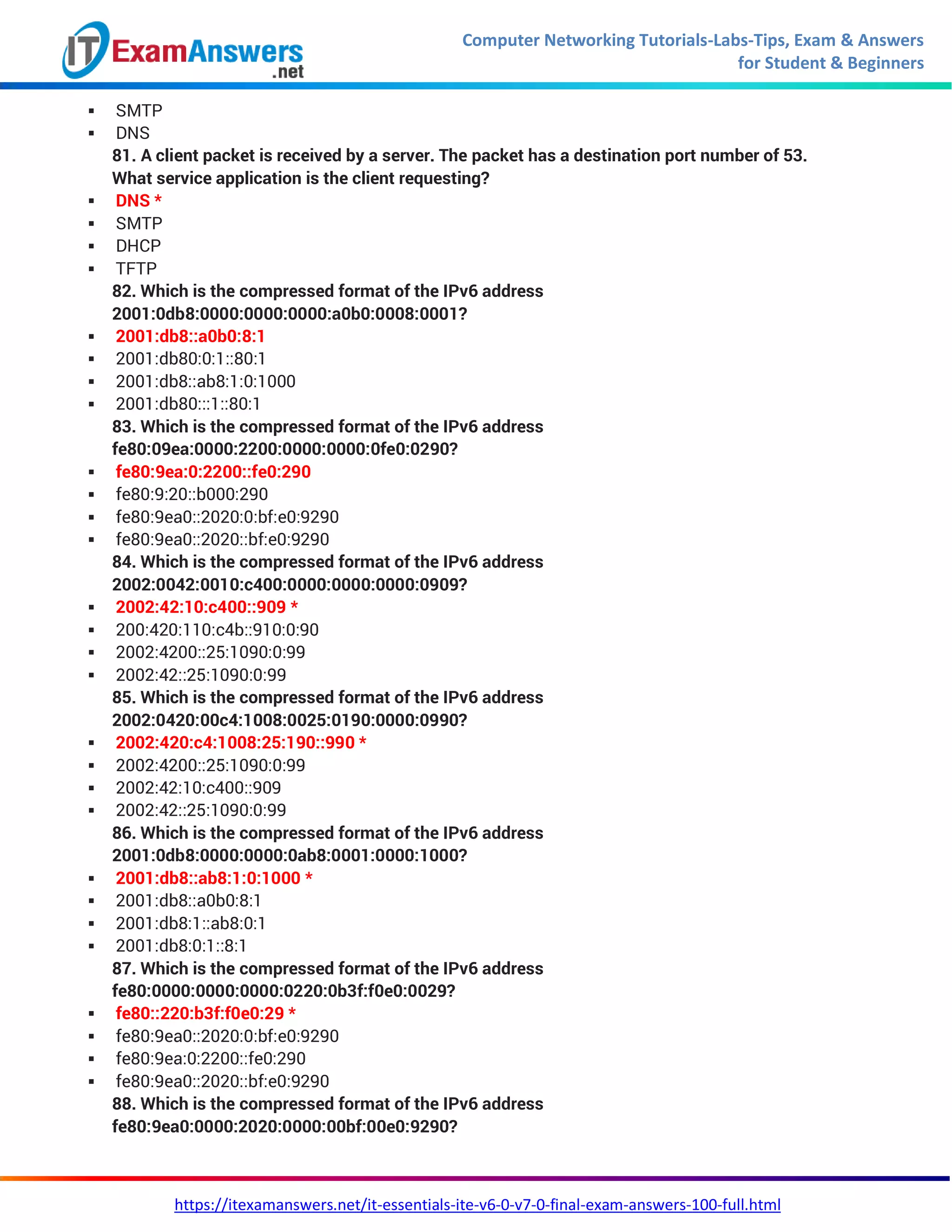 IT Essentials (Version 7.0) - ITE Final Exam Answers | PDF