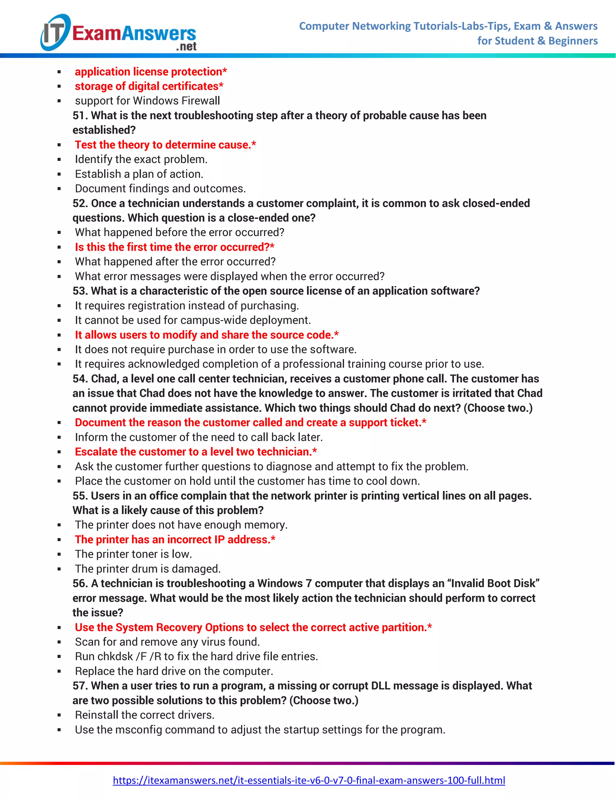 IT Essentials (Version 7.0) - ITE Final Exam Answers | PDF
