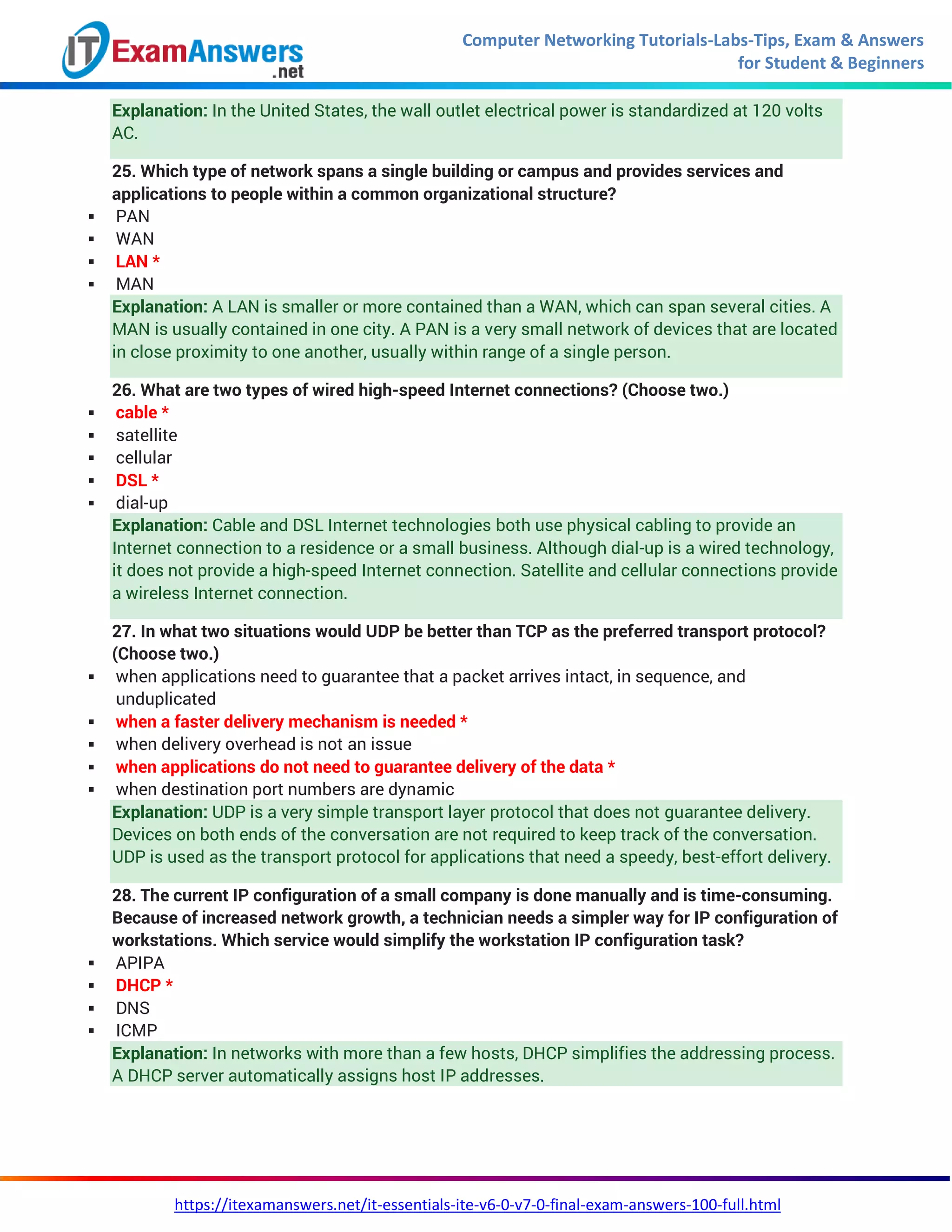 IT Essentials (Version 7.0) - ITE Final Exam Answers | PDF