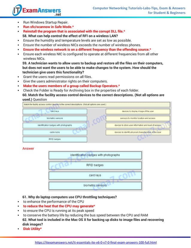 IT Essentials (Version 7.0) - ITE Final Exam Answers | PDF | Operating Systems | Computer ...