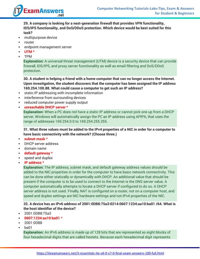 IT Essentials (Version 7.0) - ITE Final Exam Answers | PDF | Operating ...