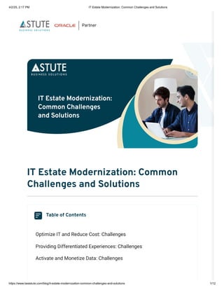 IT Estate Modernization: Overcoming Common Challenges with Smart ...