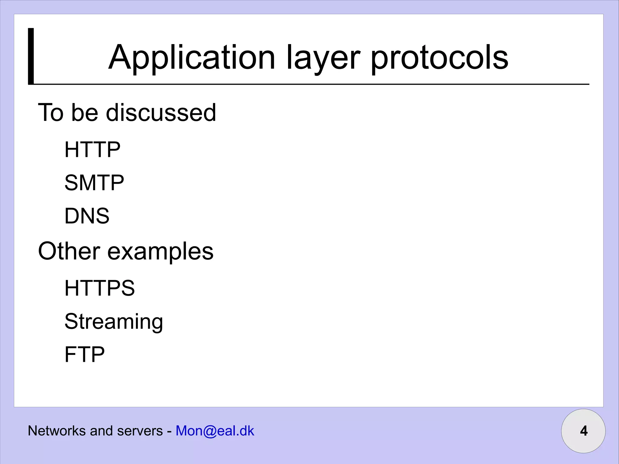 ITET1 Routing Application layer.odp