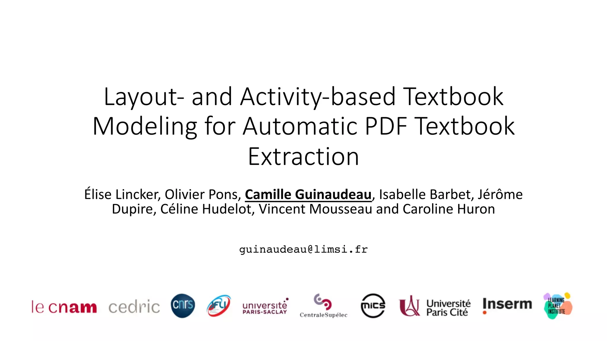 Layout- and Activity-based Textbook Modeling for Automatic PDF Textbook Extraction | PDF | Web ...
