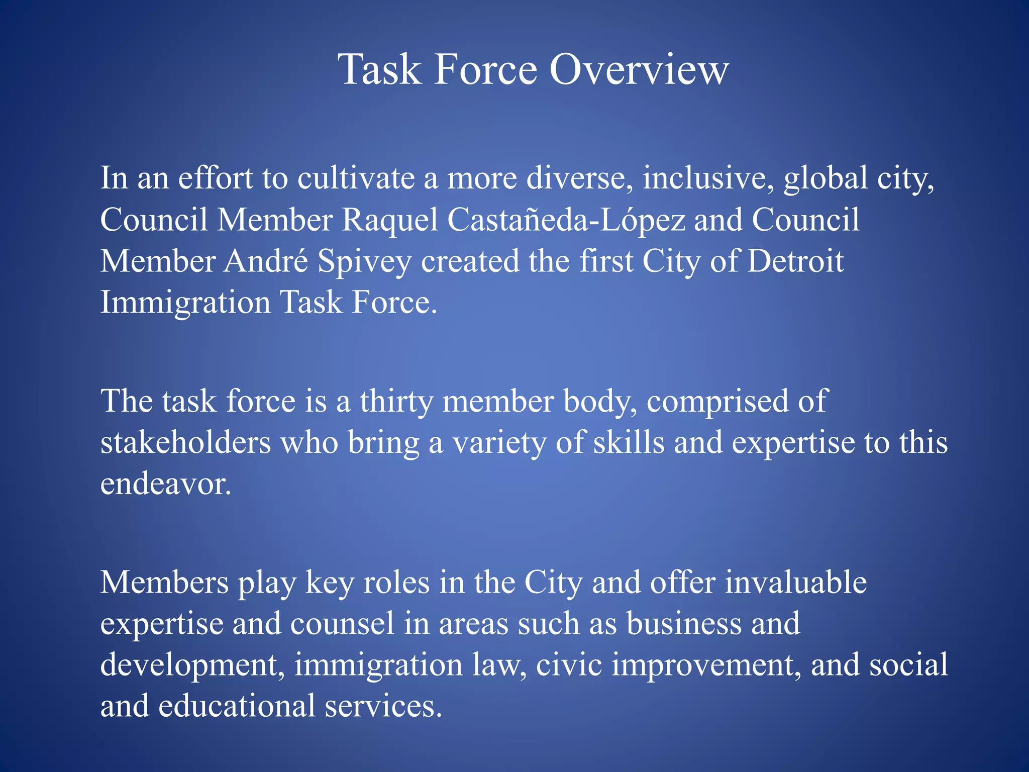 City of Detroit Immigration Task Force | PPT