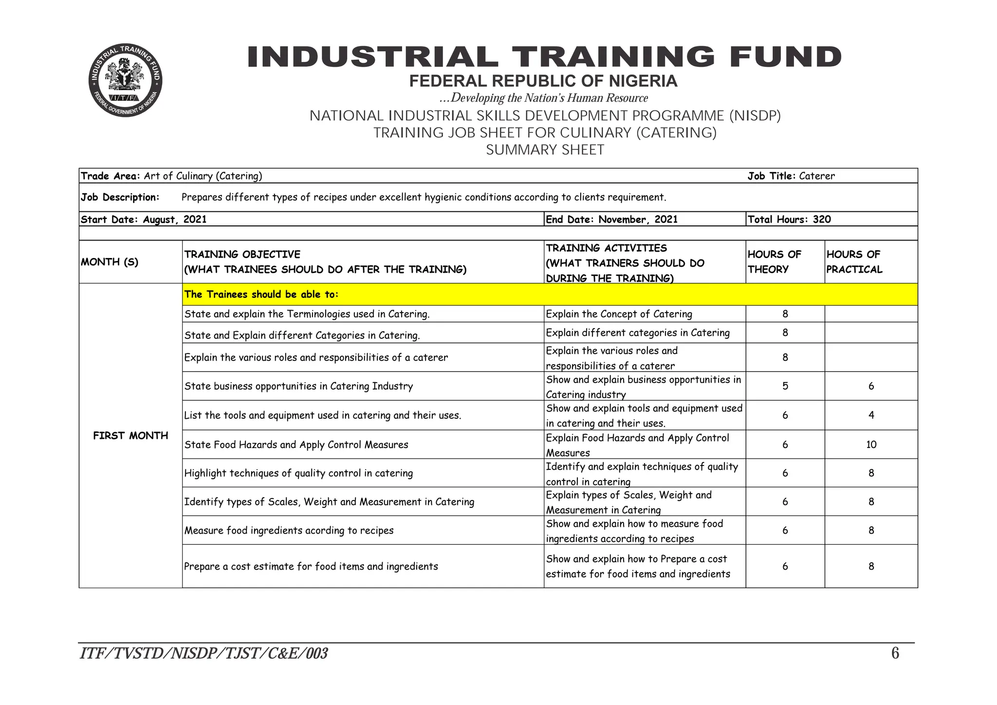 ITF Catering Technical Training Sheet.pdf