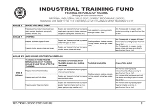 ITF Catering Technical Training Sheet.pdf | Vocational Training | Careers