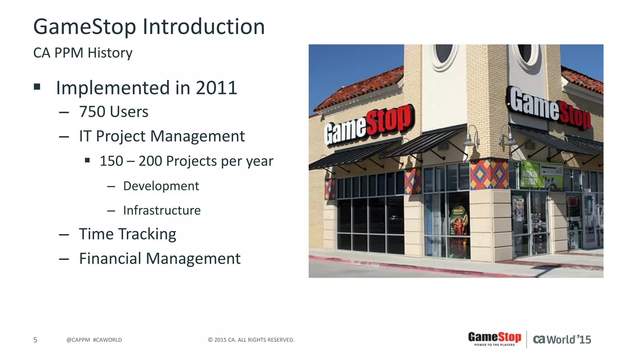 IT Financial Management at GameStop | PPT