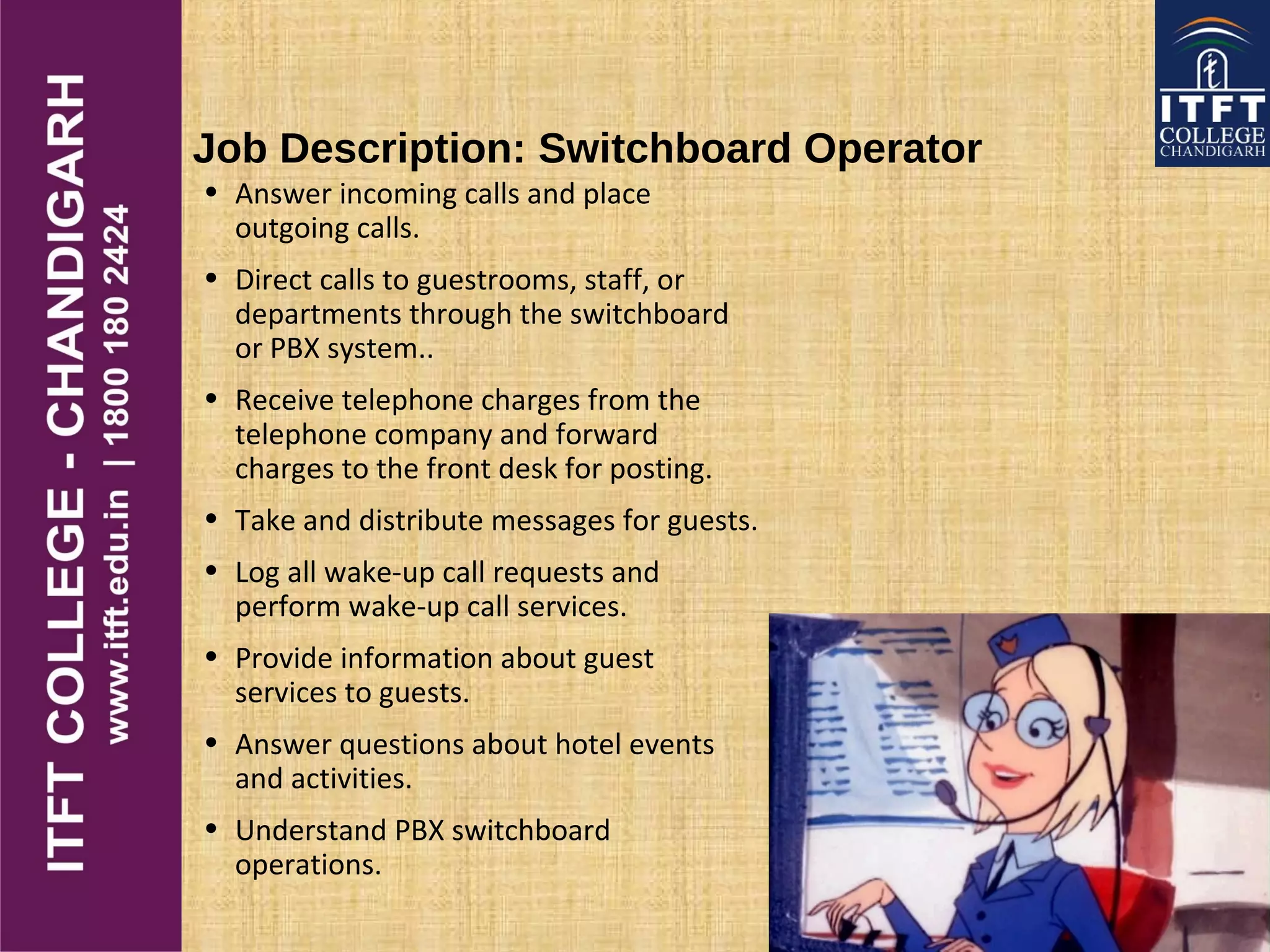 ITFT - front office introduction | PPT