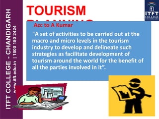 ITFT -Types Of Tourism Planning | PDF