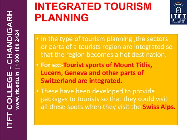 ITFT -Types Of Tourism Planning | PDF | Developmental Sites | Real Estate