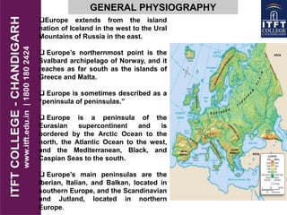 ITFT- europe physical features.. | PPTX | Europe Travel | Travel Locations