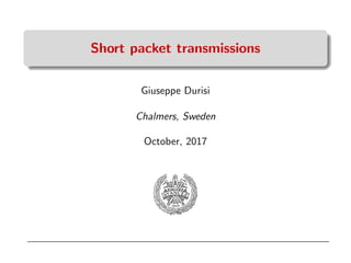 Short-packet transmissions | PDF