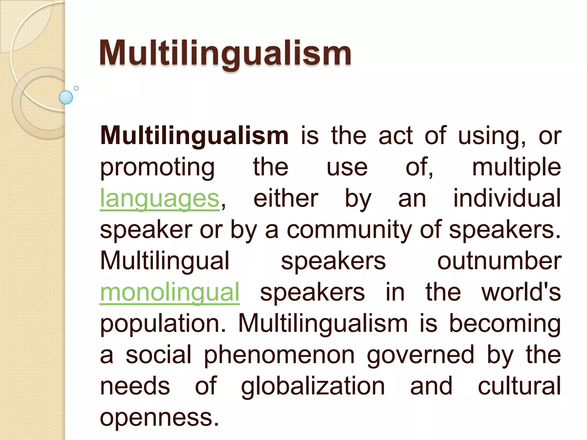 Multilingualism | PPTX