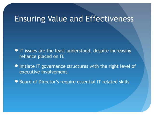 It governance | PPT | IT and Internet Support | Internet