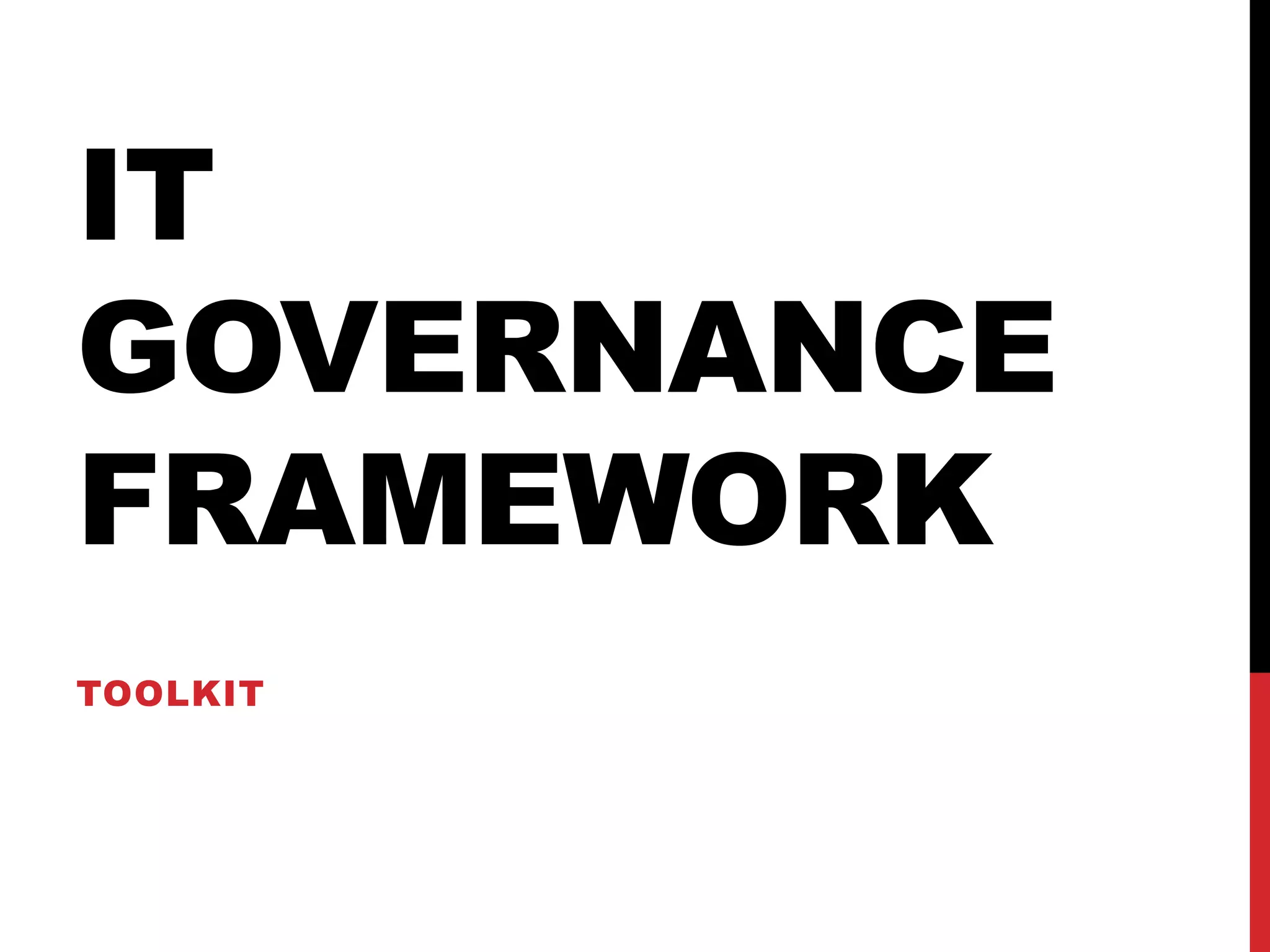 IT Governance Frameworks Toolkit Guide | PPT