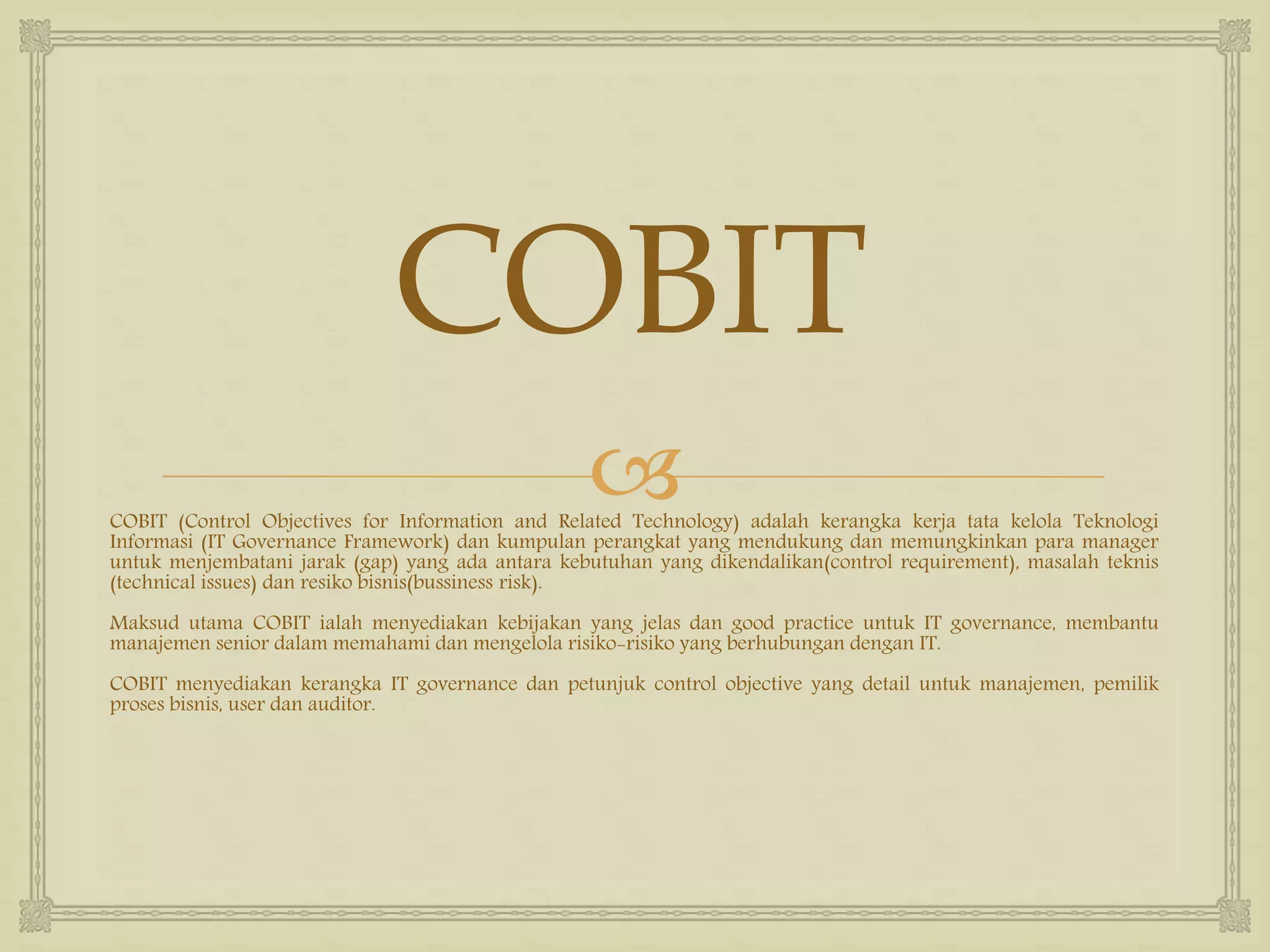 IT Governance Cobit | PPTX