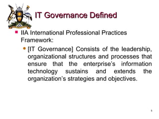 IT_Governance iia uganda_presentation_ruyooka_2011 | PPT | IT and ...
