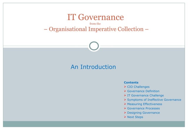 IT Governance Introduction | PPT
