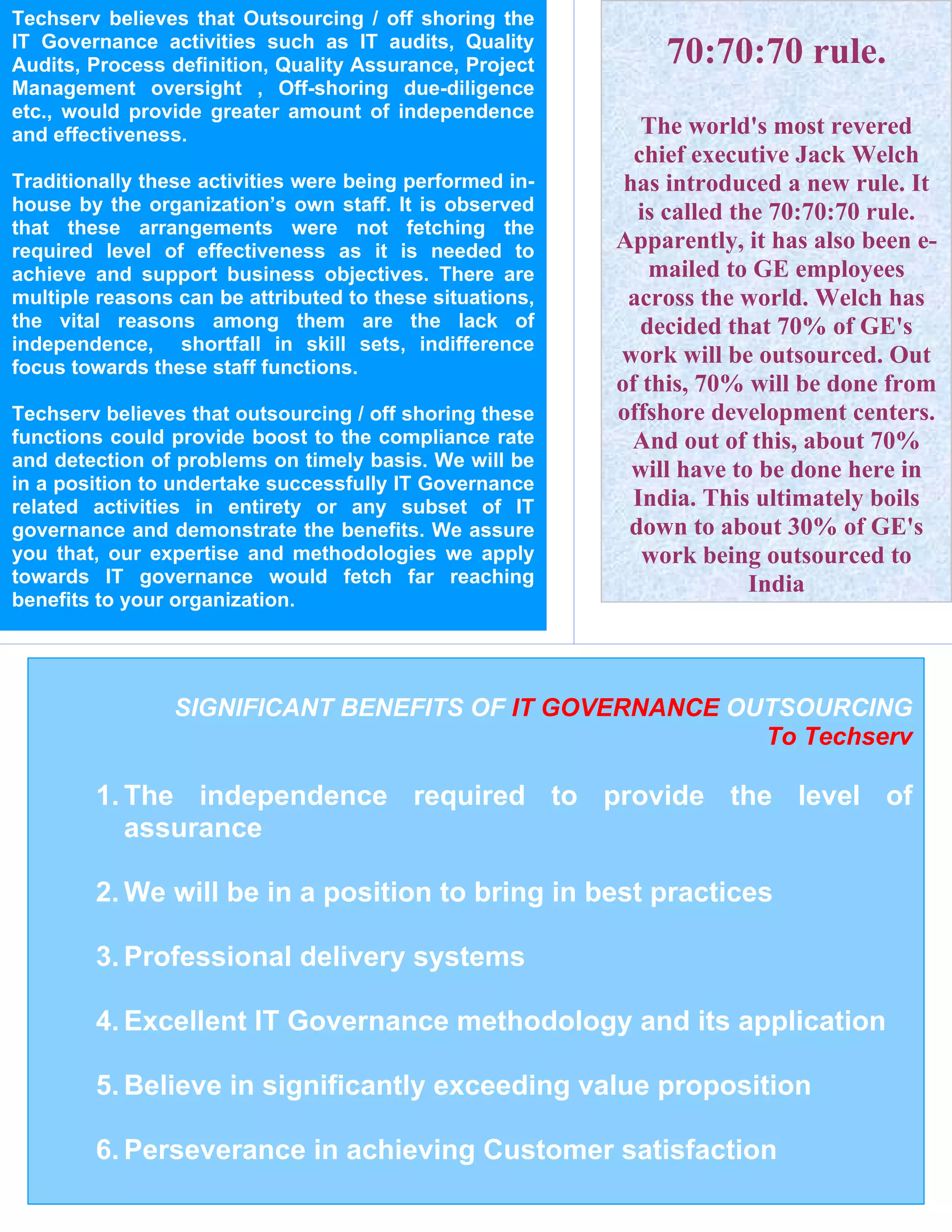 IT GOVERNANCE OUTSOURCING | PDF