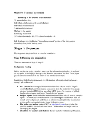 Itgs internal assessment guide project | PDF | Educational Assessment ...