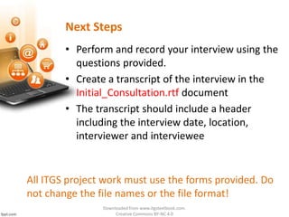 ITGS Project - Criterion A - Initial Consultation | PPT