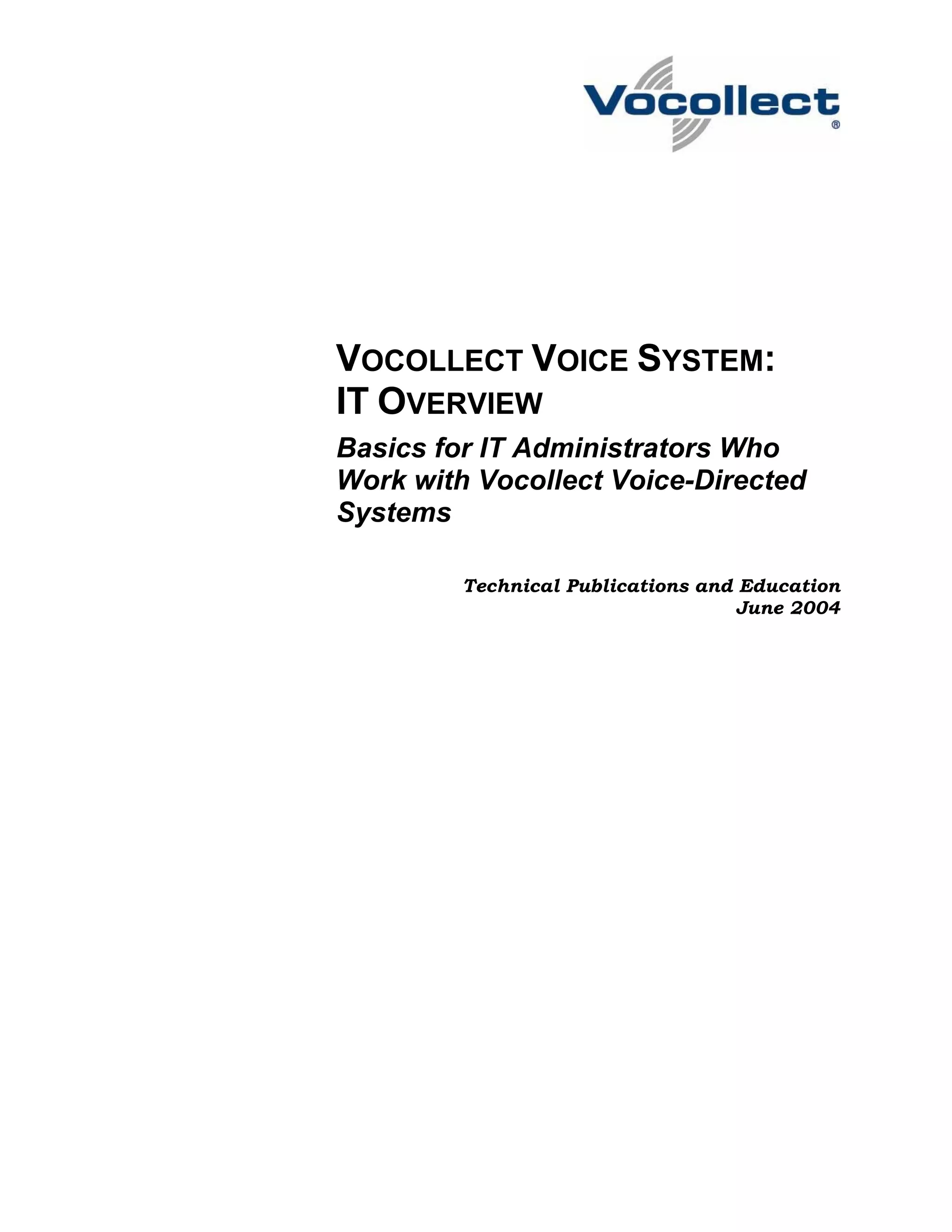 IT guide for Vocollect Voice Systems | PDF