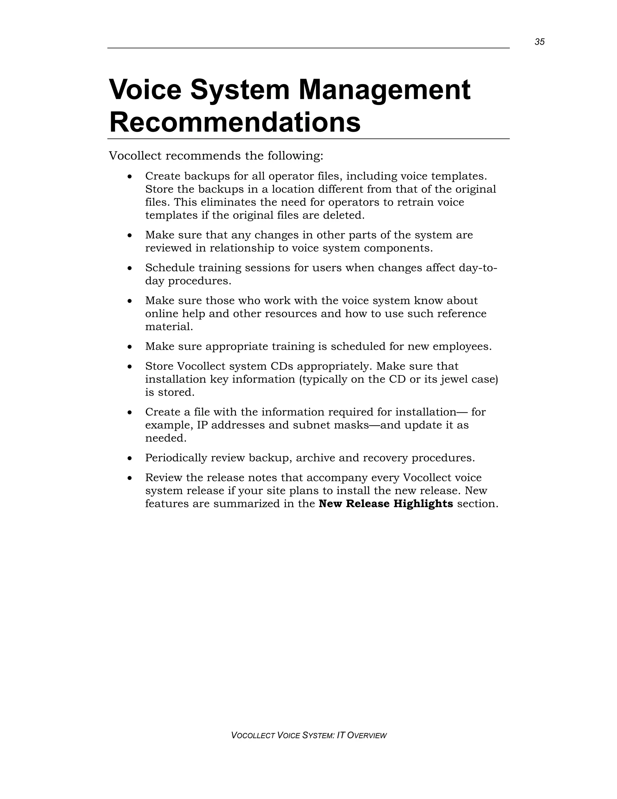 IT guide for Vocollect Voice Systems | PDF