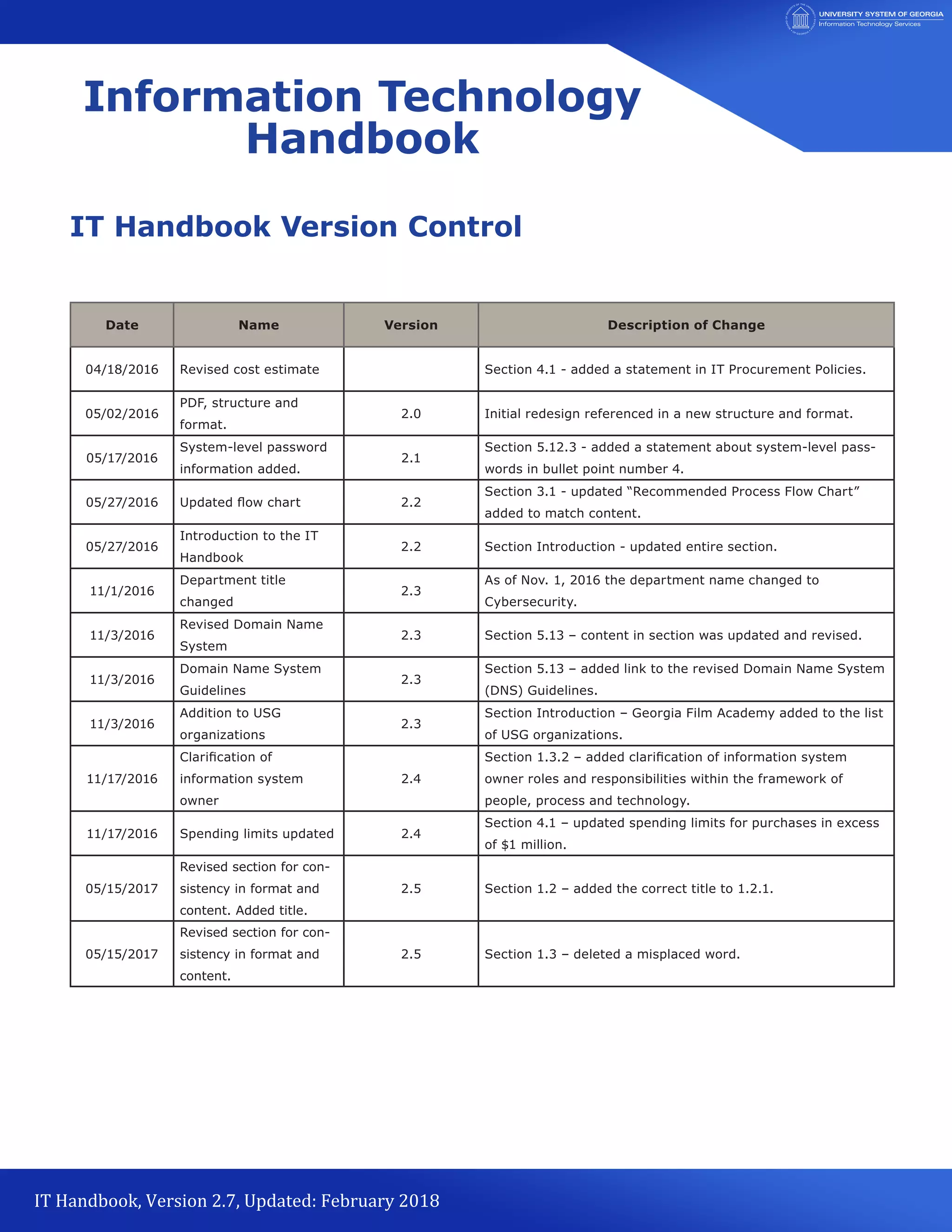 USG IT Handbook | PDF