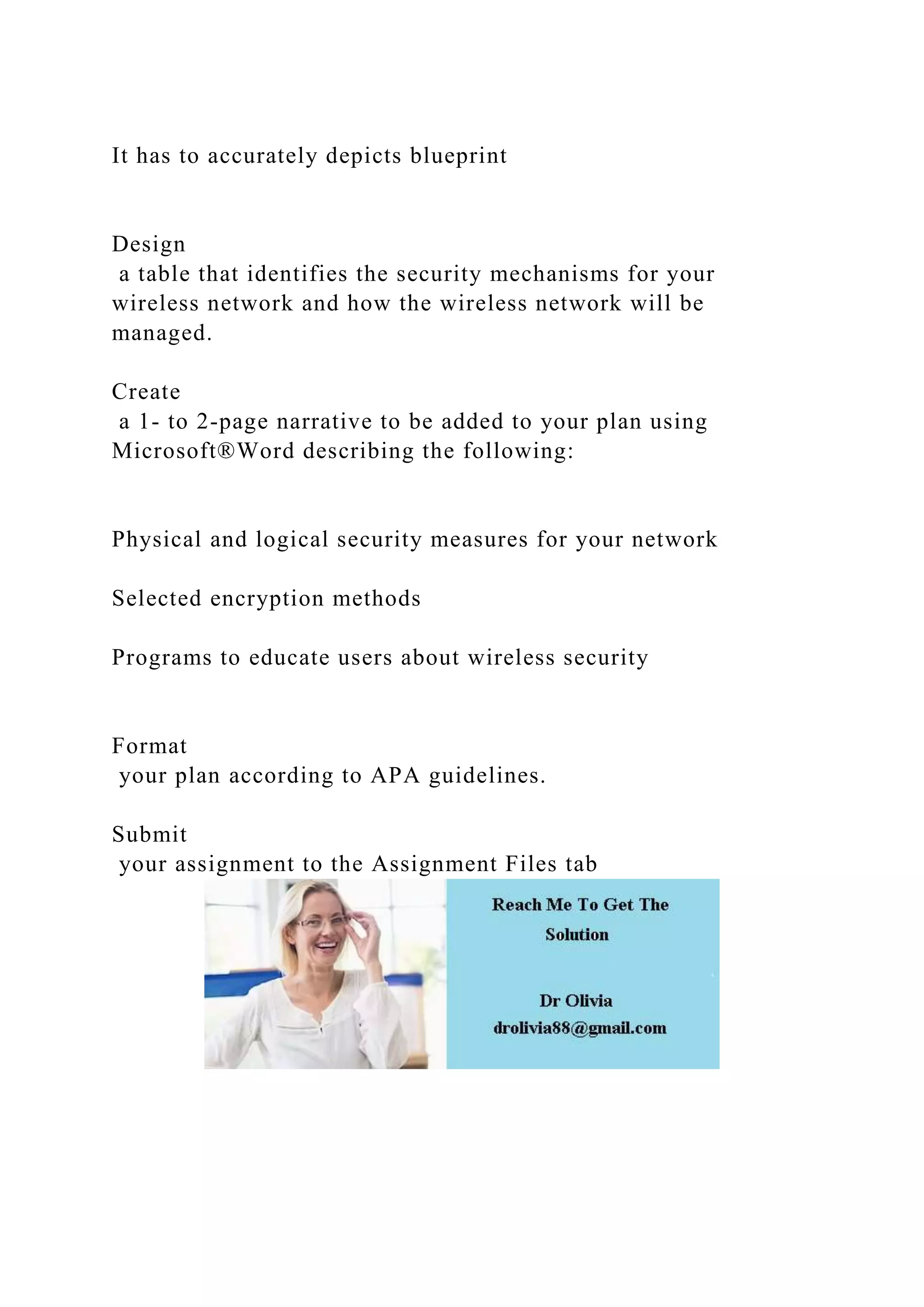 It has to accurately depicts blueprint Design a table that i.docx ...
