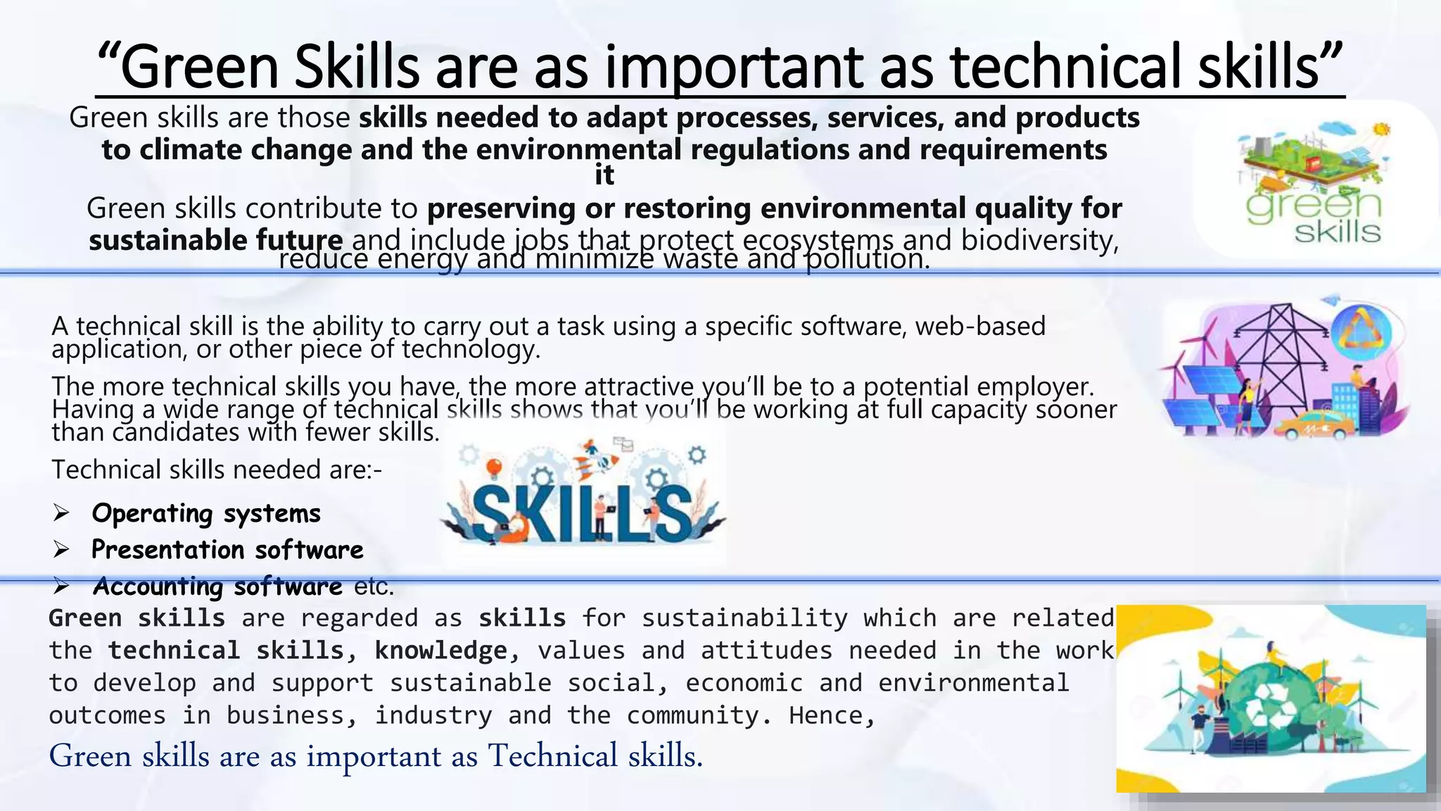 Green Skills are as important as technical skills | PPT