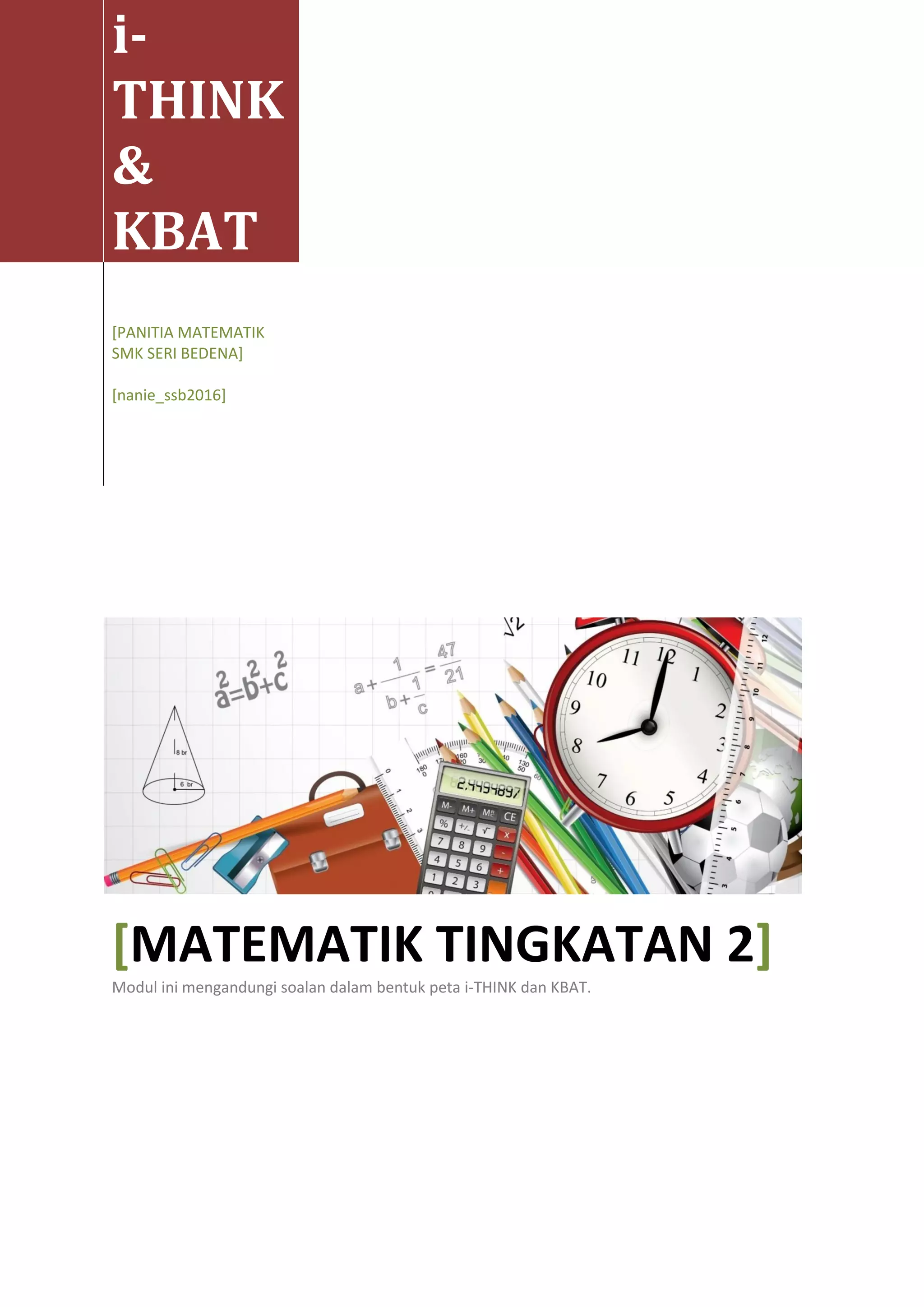 Latihan Ithink and kbat math form 2 | PDF