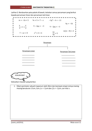 Latihan Ithink and kbat math form 2 | PDF