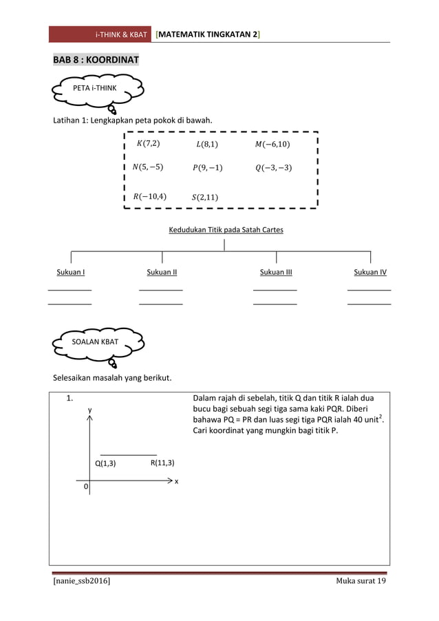 Latihan Ithink and kbat math form 2 | PDF